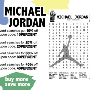 Michael Jordan Inspired Word Search - Instant Digital Download Game PDF ...
