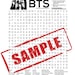 BTS Inspired Word Searches 2 Pack - Set of 2 Different Word Searches ...