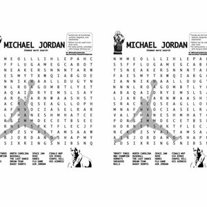 Michael Jordan Inspired Word Search - Instant Digital Download Game PDF ...