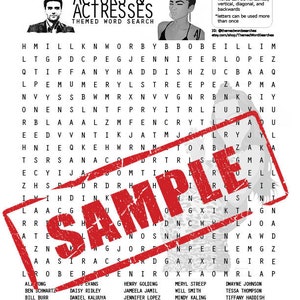 Actors and Actresses (recent) Inspired Word Searches 2 Pack - Set of 2 ...