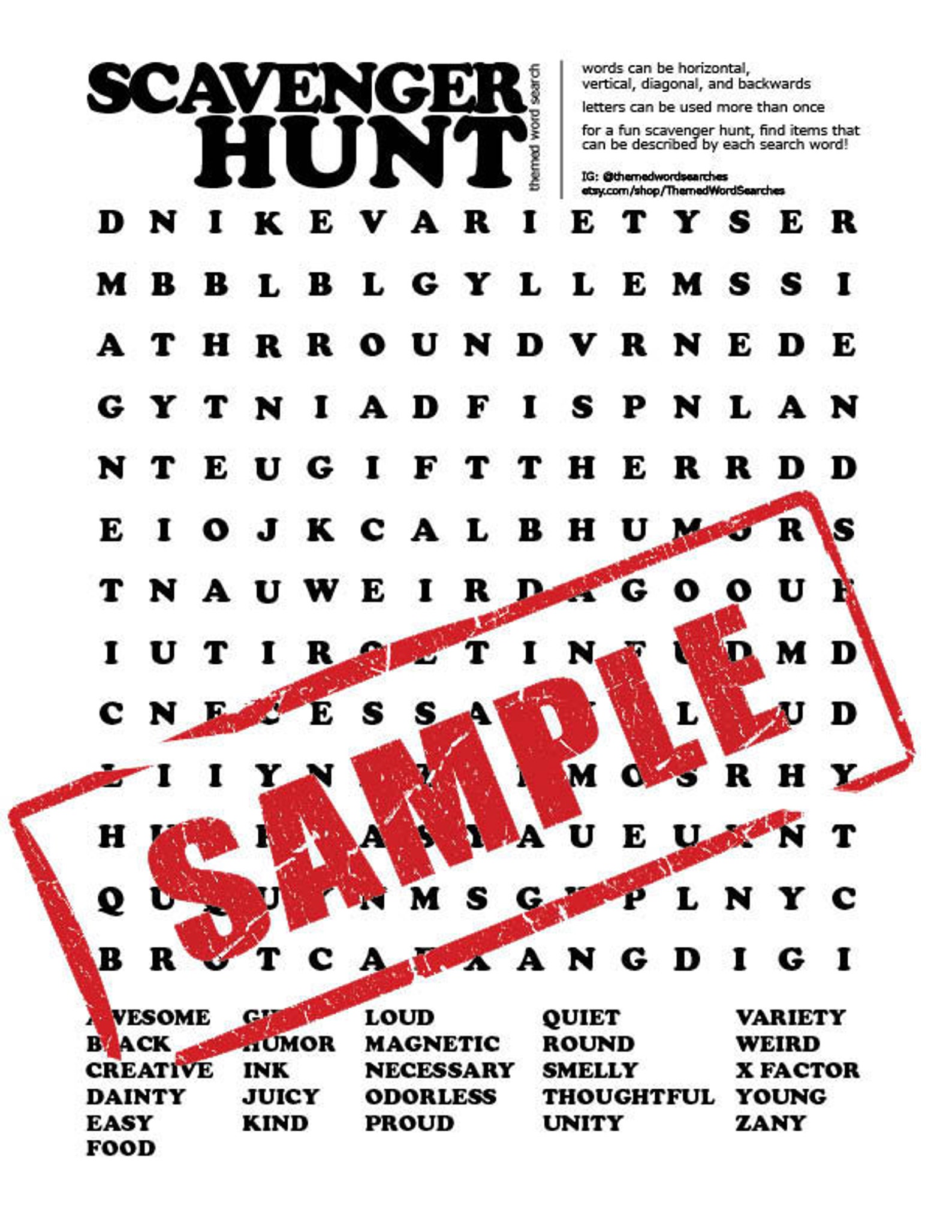 ALPHABET PRACTICE: Scavenger Hunt Word Searches 2 Pack - Set of 2 ...