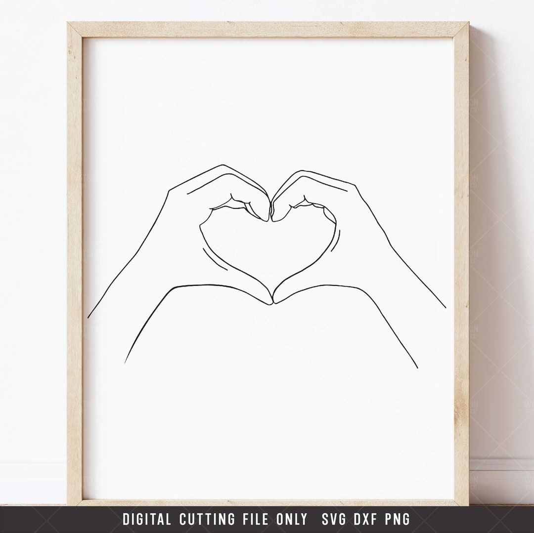 Hand Heart SVG PNG DXF Digital Cut File, Heart Hands, Love, I Love You ...