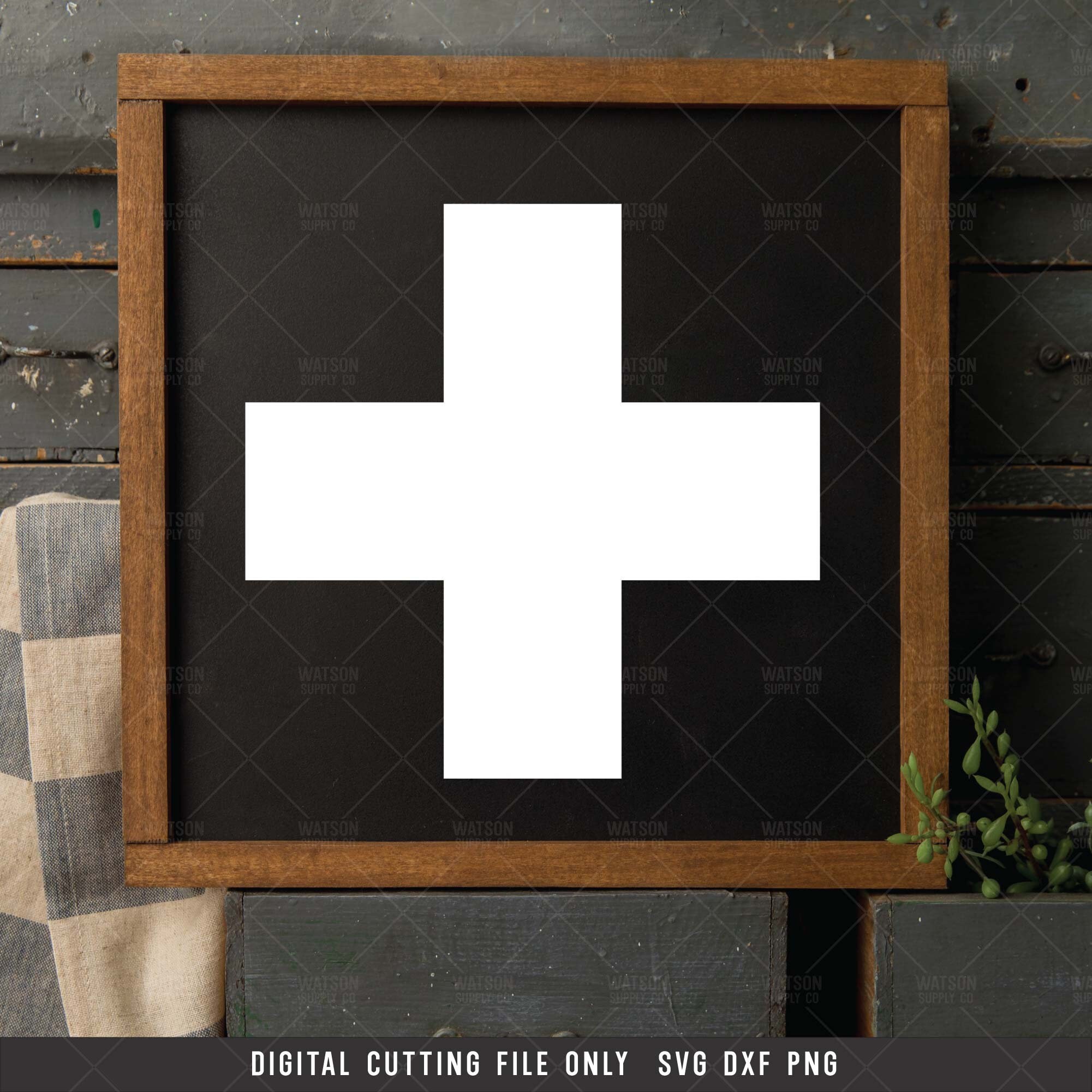 Swiss Cross SVG PNG DXF Digital Cut File, Scandinavian, Nordic, Home ...