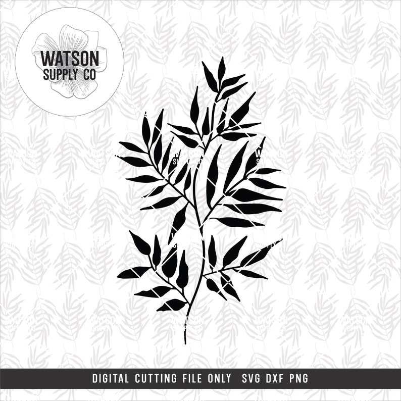 Leaf Branch SVG PNG DXF Digital Cut File, Botanical, Leafy, Tree Branch ...