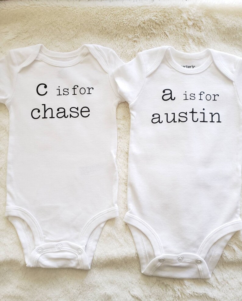 Name & Initial Baby Onesie, Custom Bodysuit, Personalized Cotton - Etsy