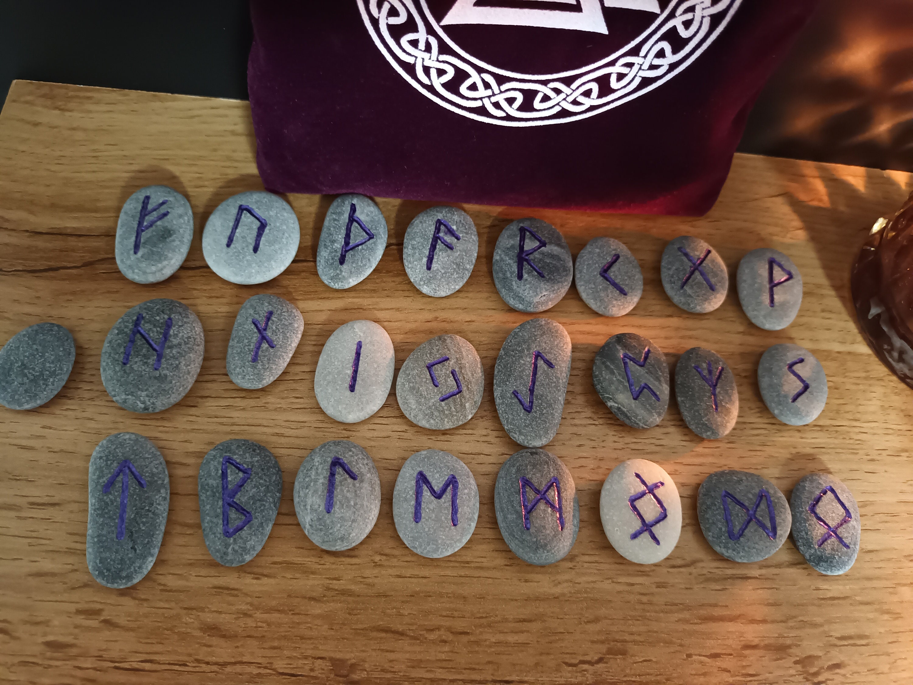Elder Futhark Rune Set, Handmade Mediterranean Stones Runes, Hand ...