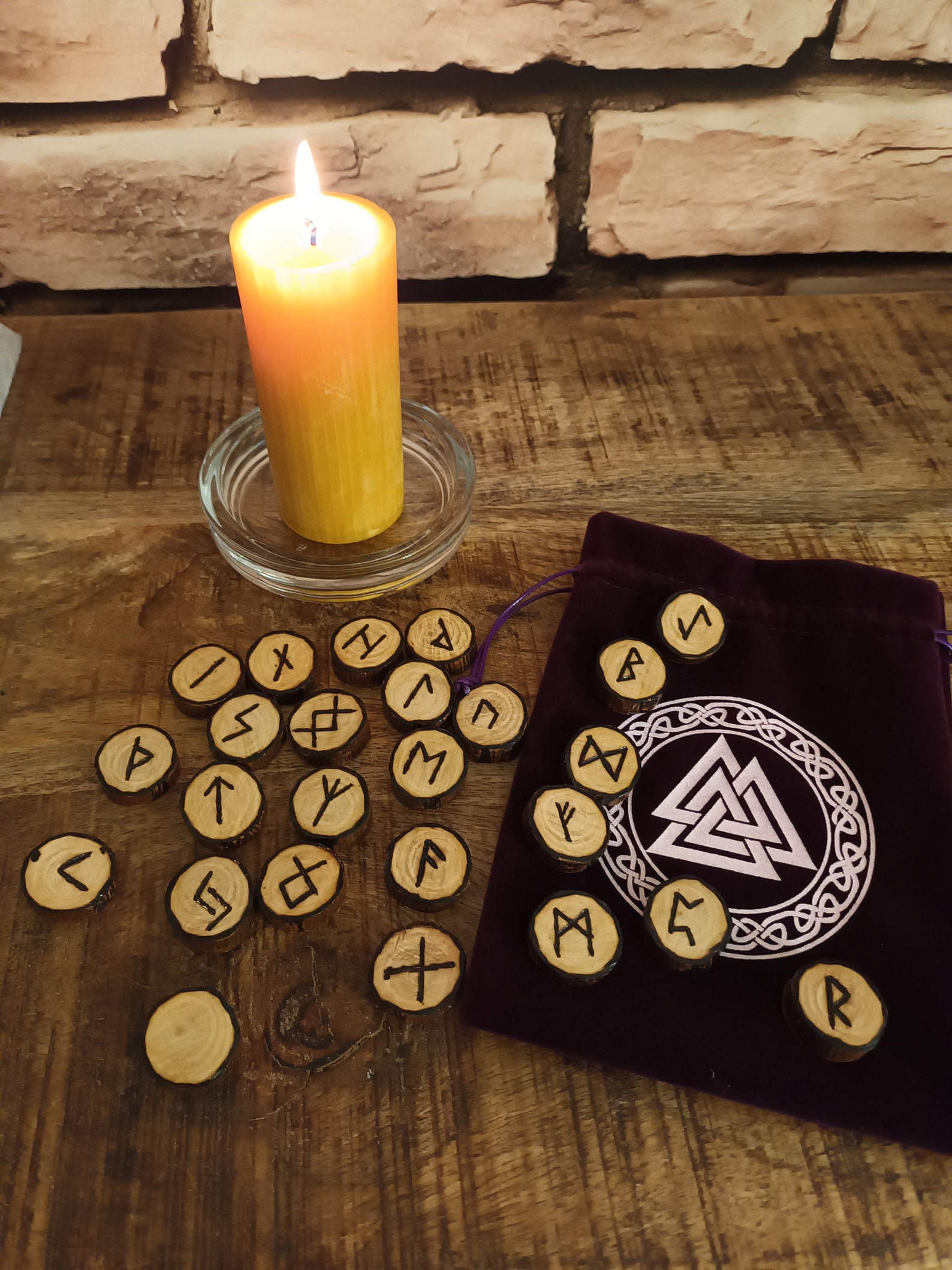 Elder Futhark Wooden Runes Handmade Wooden Runes Wood Burned - Etsy