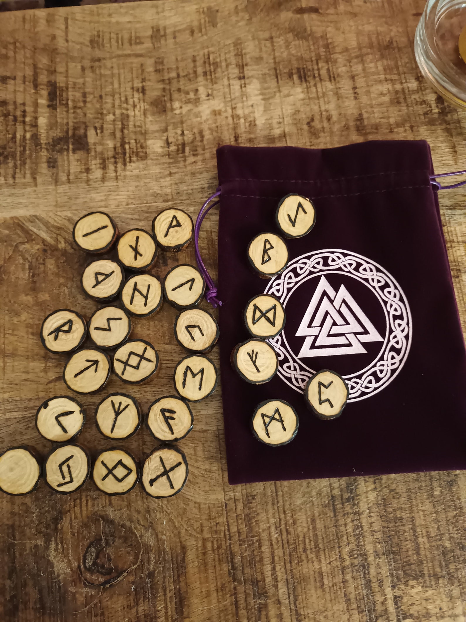Elder Futhark Wooden Runes Handmade Wooden Runes Wood Burned - Etsy
