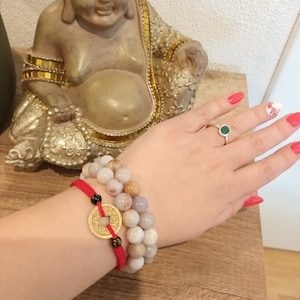 Red Feng Shui Coin Ancient Chinese Bracelet for Good Luck Gifts, Red ...