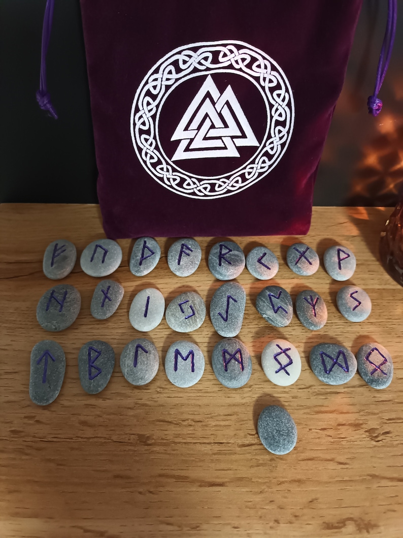 Elder Futhark Rune Set Handmade Mediterranean Stones Runes - Etsy