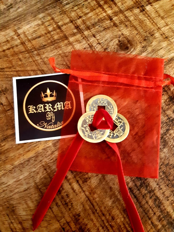Feng Shui Money Luck Talisman 3-coins Tied Attract Wealth | Etsy