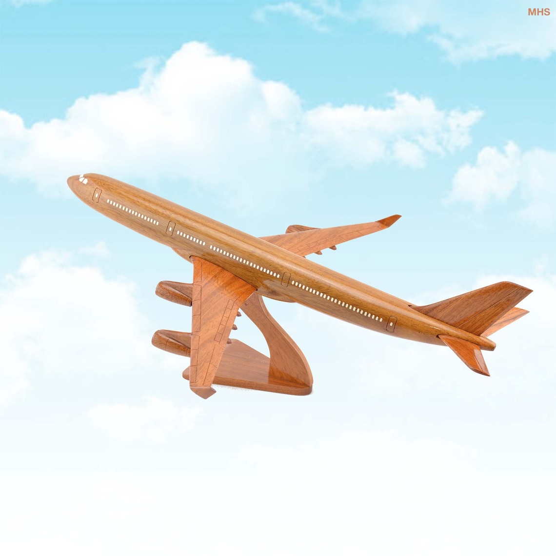 Airbus A340 Wooden Airplane Model Engraved A340 Model Best Gift for ...