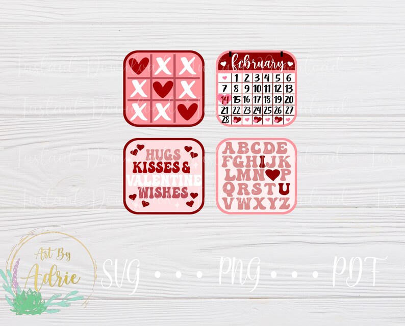 Rounded Square SVG Shape Valentines Day Theme Tic Tac Toe - Etsy