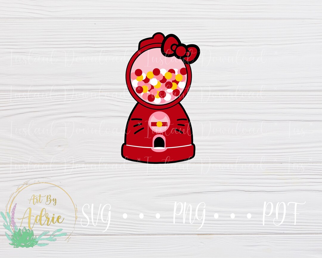 Cat With Bow Inspired Gumball Machine SVG | Cute Gift for Friend | for ...