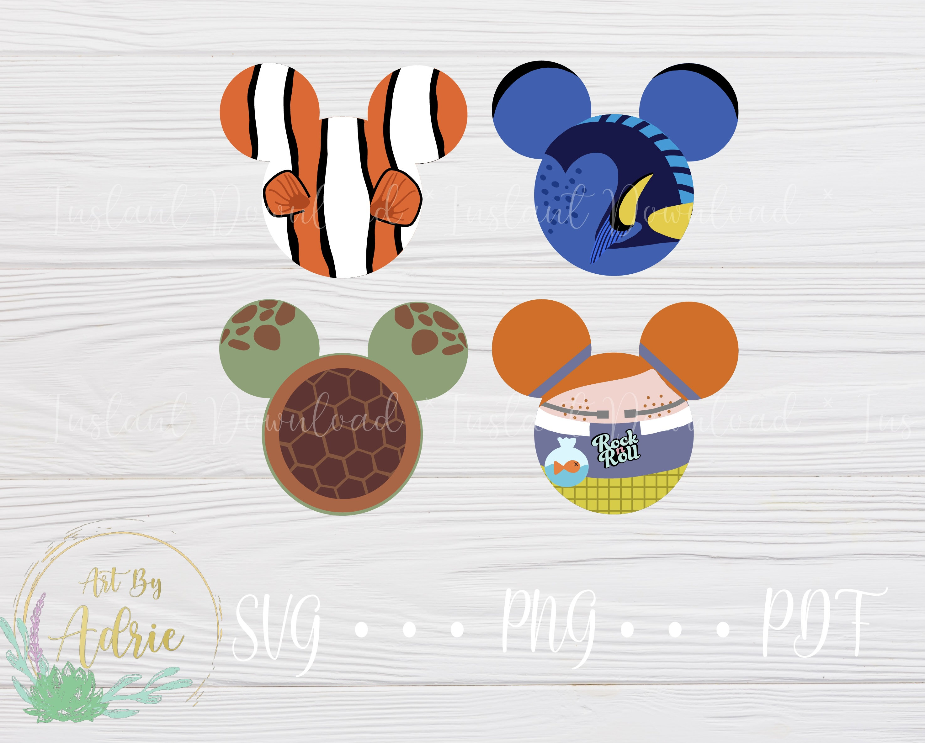 Mouse Shaped SVG Set Ocean Set Digital Download Files | Etsy