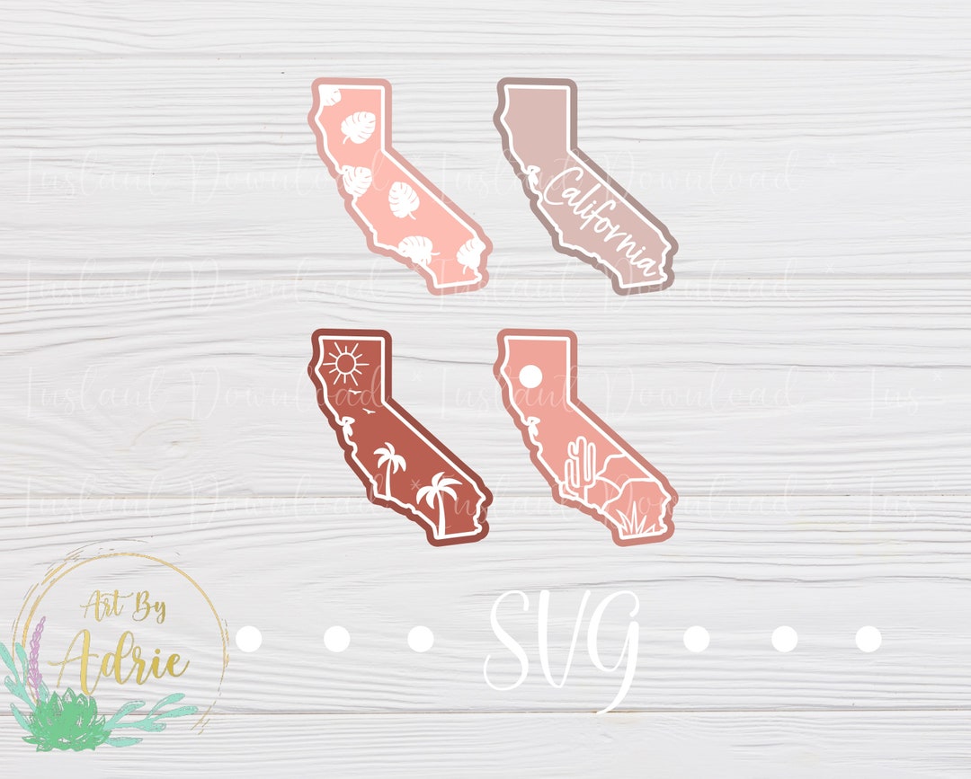 California Shaped SVG Set | Custom Personalized SVG | State | Desert ...