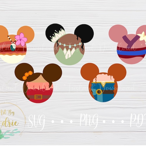 Mouse Shaped SVG Set Princess Collection Classic Princess | Etsy