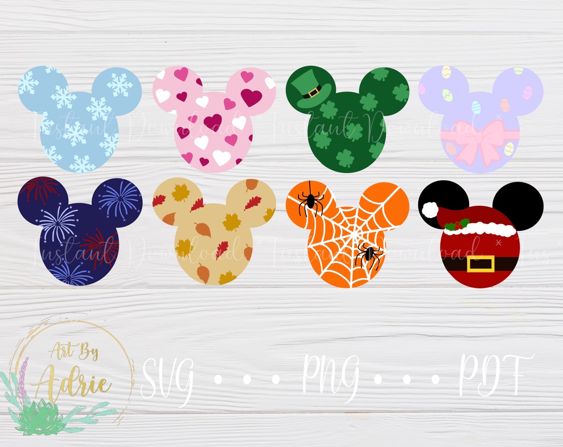 Mouse Shaped SVG Set | Holiday Collection | Welcome | Seasons | Digital ...