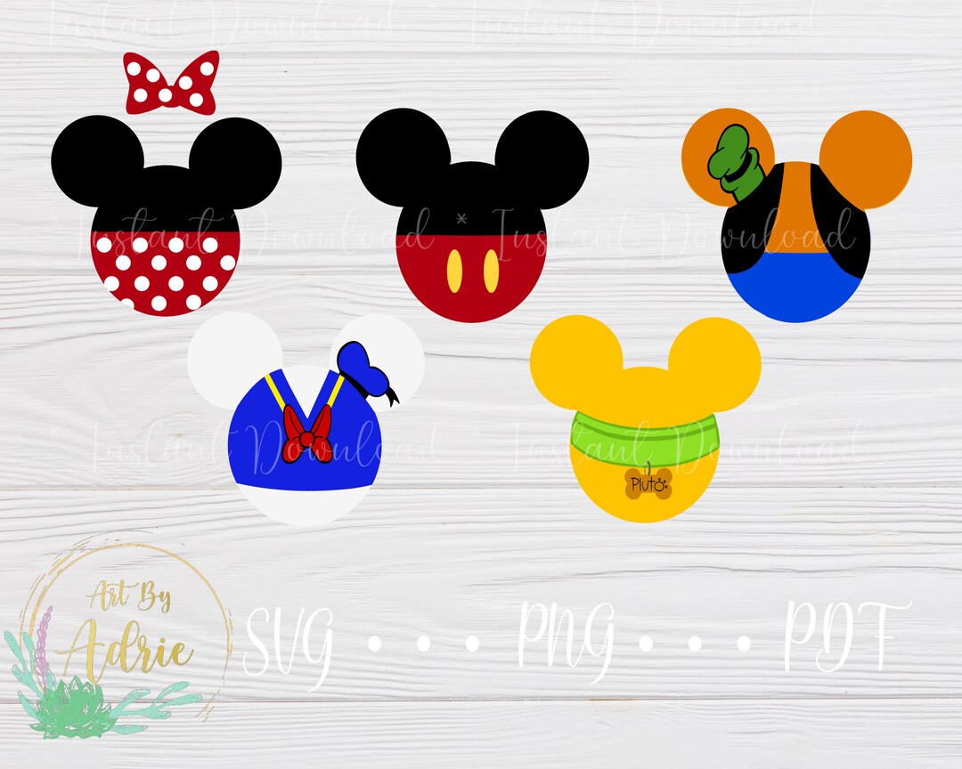 Mouse Shaped SVG Set | Fab 5 | Classic Mouse | Digital Download Files ...