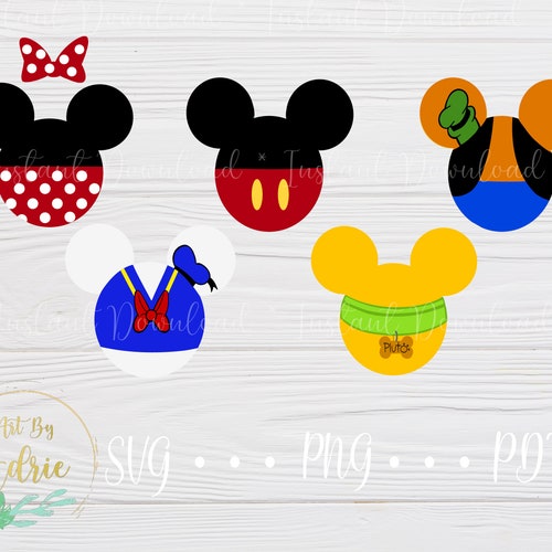 Mouse Shaped SVG Set Fab 5 Classic Mouse Digital - Etsy