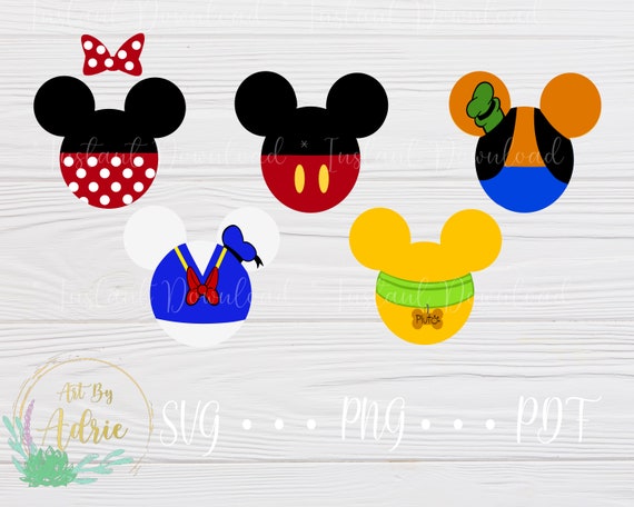 Mouse Shaped SVG Set Fab 5 Classic Mouse Digital - Etsy