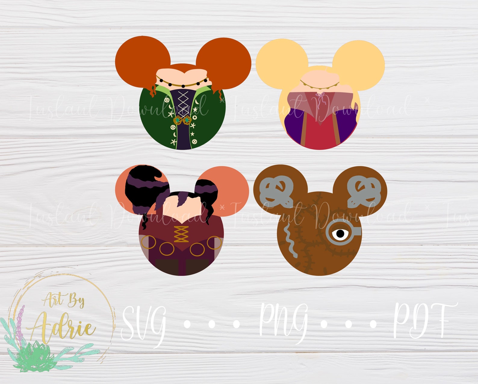 Mouse Shaped SVG Set Witch Sisters Collection Sisters - Etsy