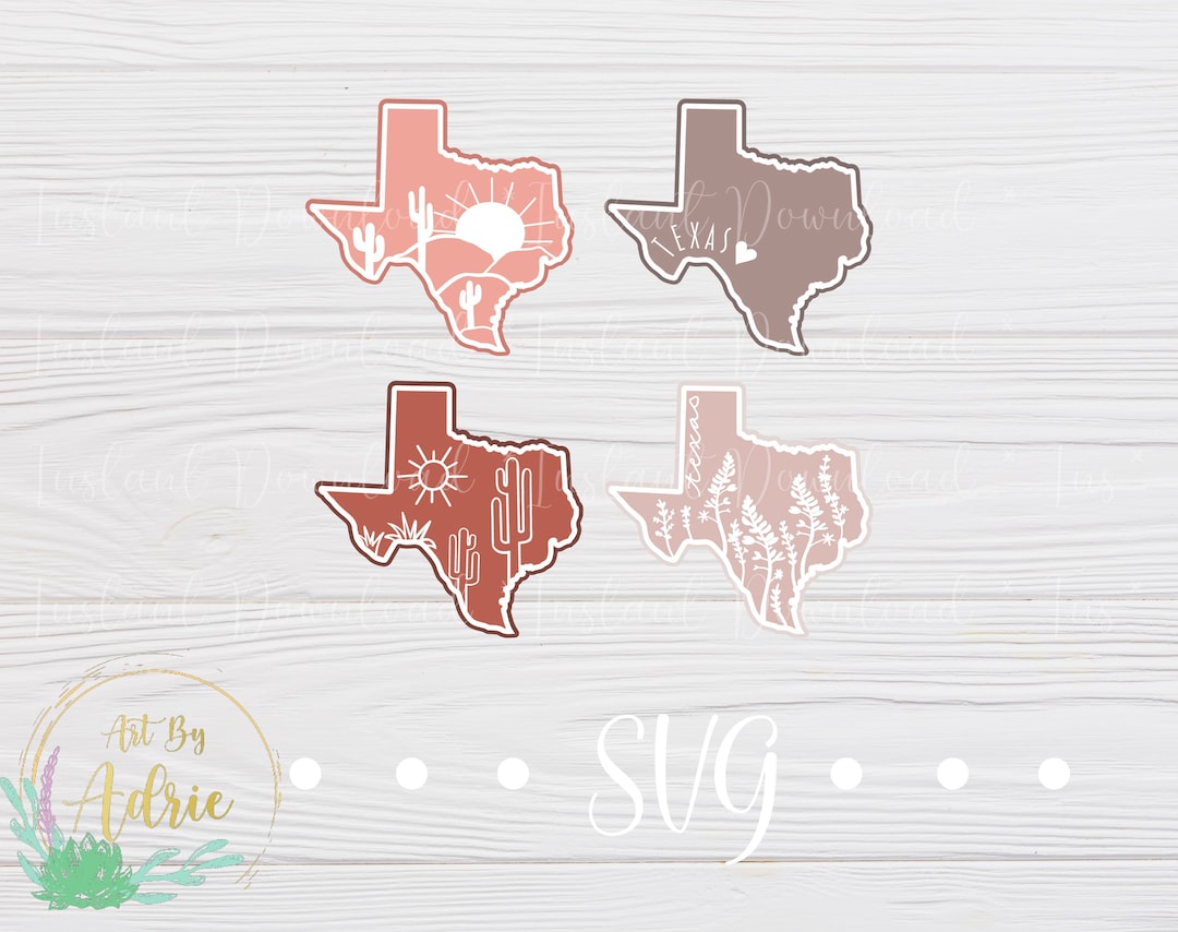 Texas Shaped SVG Set | Custom Personalized SVG | State | Desert ...