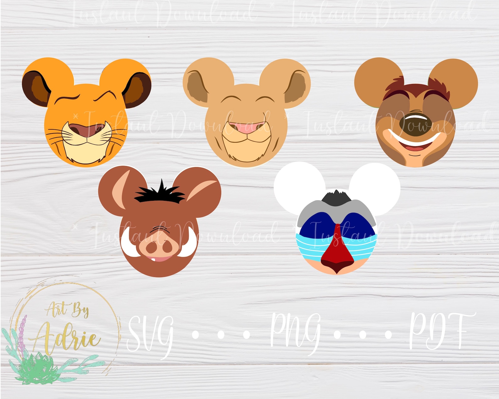 Mouse Shaped SVG Set Lion in the Jungle Set Digital - Etsy