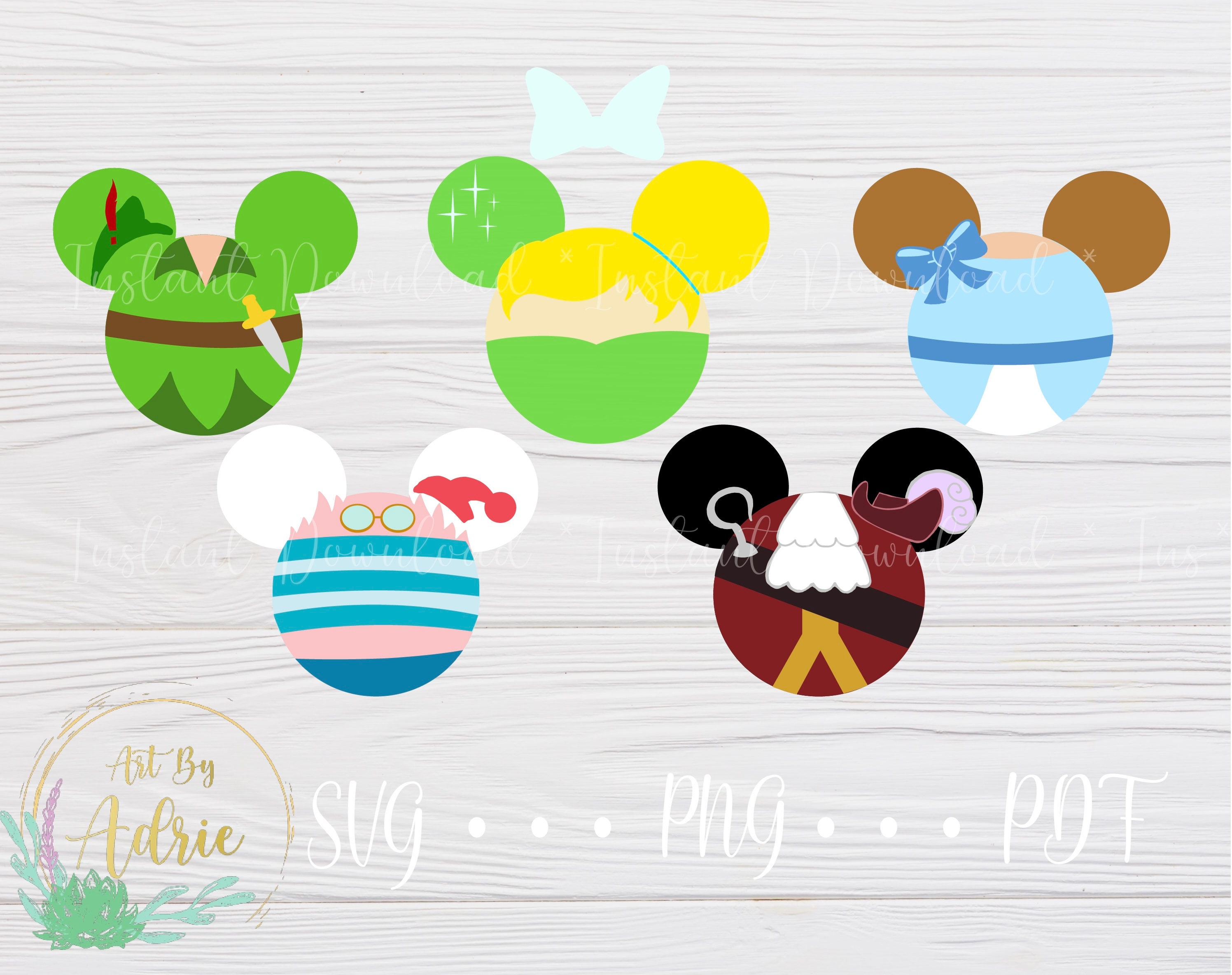 Mouse Shaped SVG Set | Neverland Collection | Classic | Digital ...