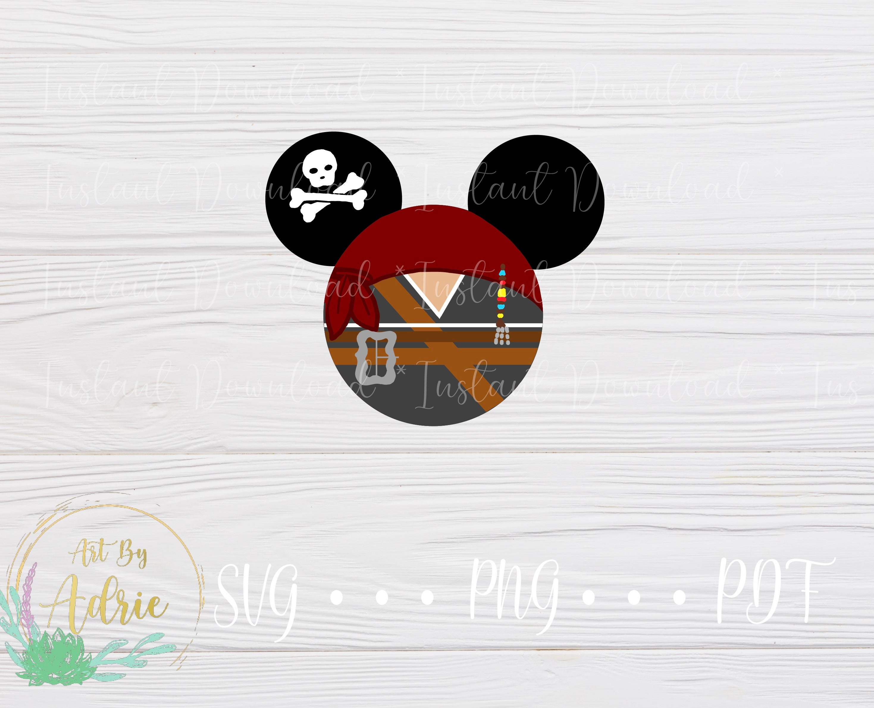 Pirate Mouse Head SVG Set | Classic Mouse Set | Digital Download Files ...