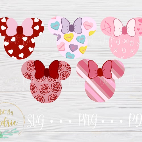 Mouse Shaped SVG Set Valentine Set Hearts Digital - Etsy