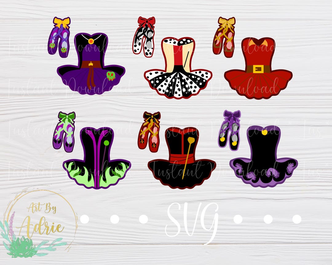 Villains Ballet SVG Set Print and Cut | Classic Ballerina Tutu Pointe ...