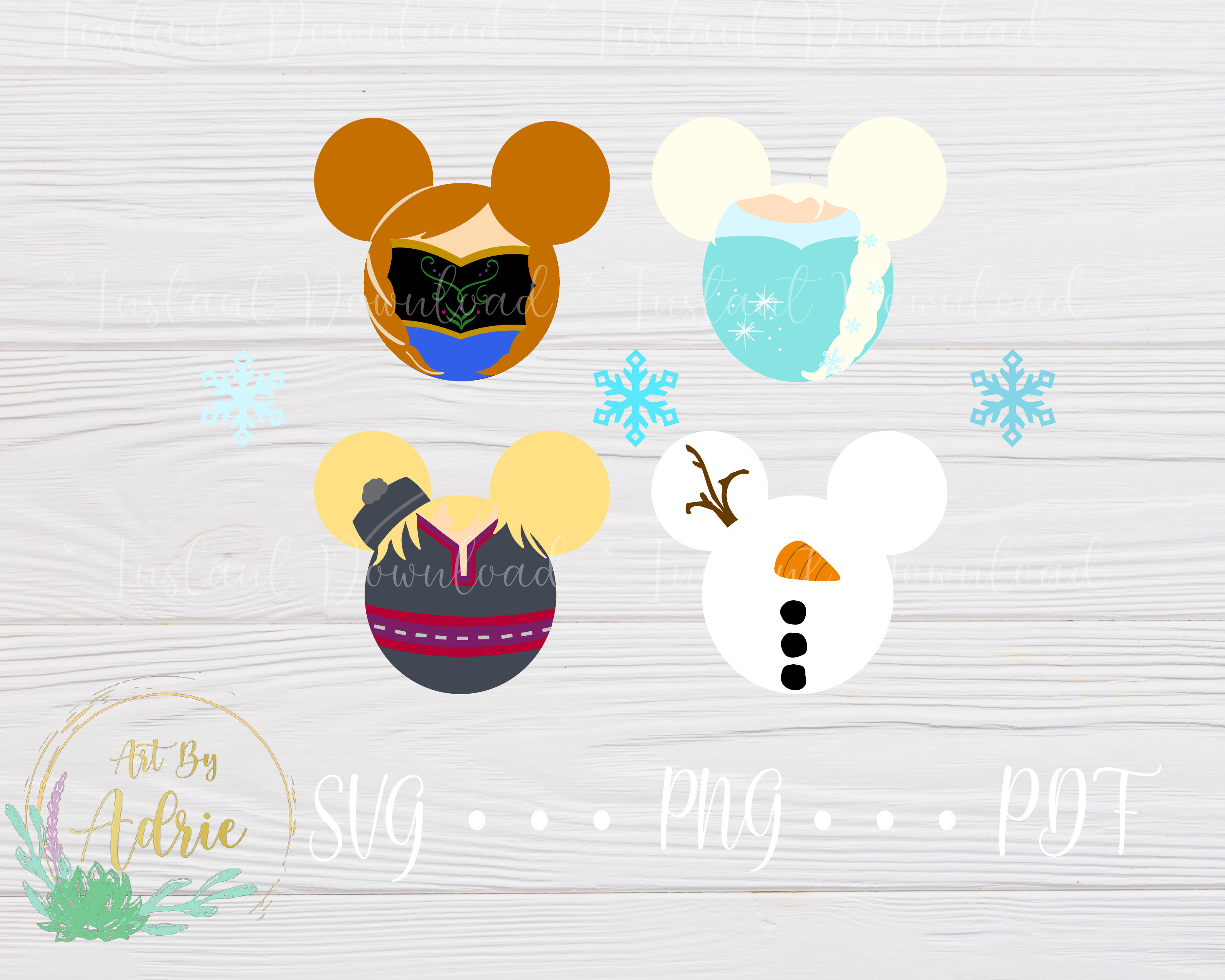 Mouse Shaped SVG Set Snow Sisters Digital Download Files - Etsy