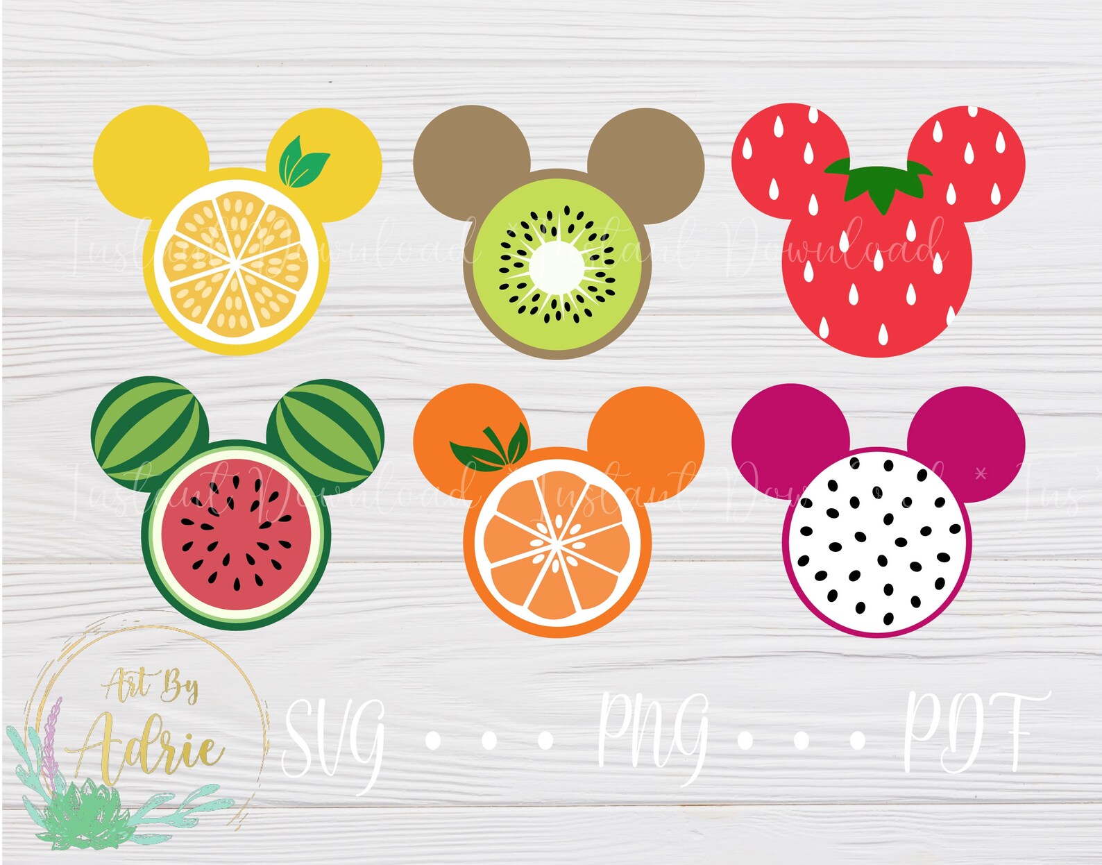 Mouse Shaped SVG Set Fruit Collection Fruity Watermelon - Etsy