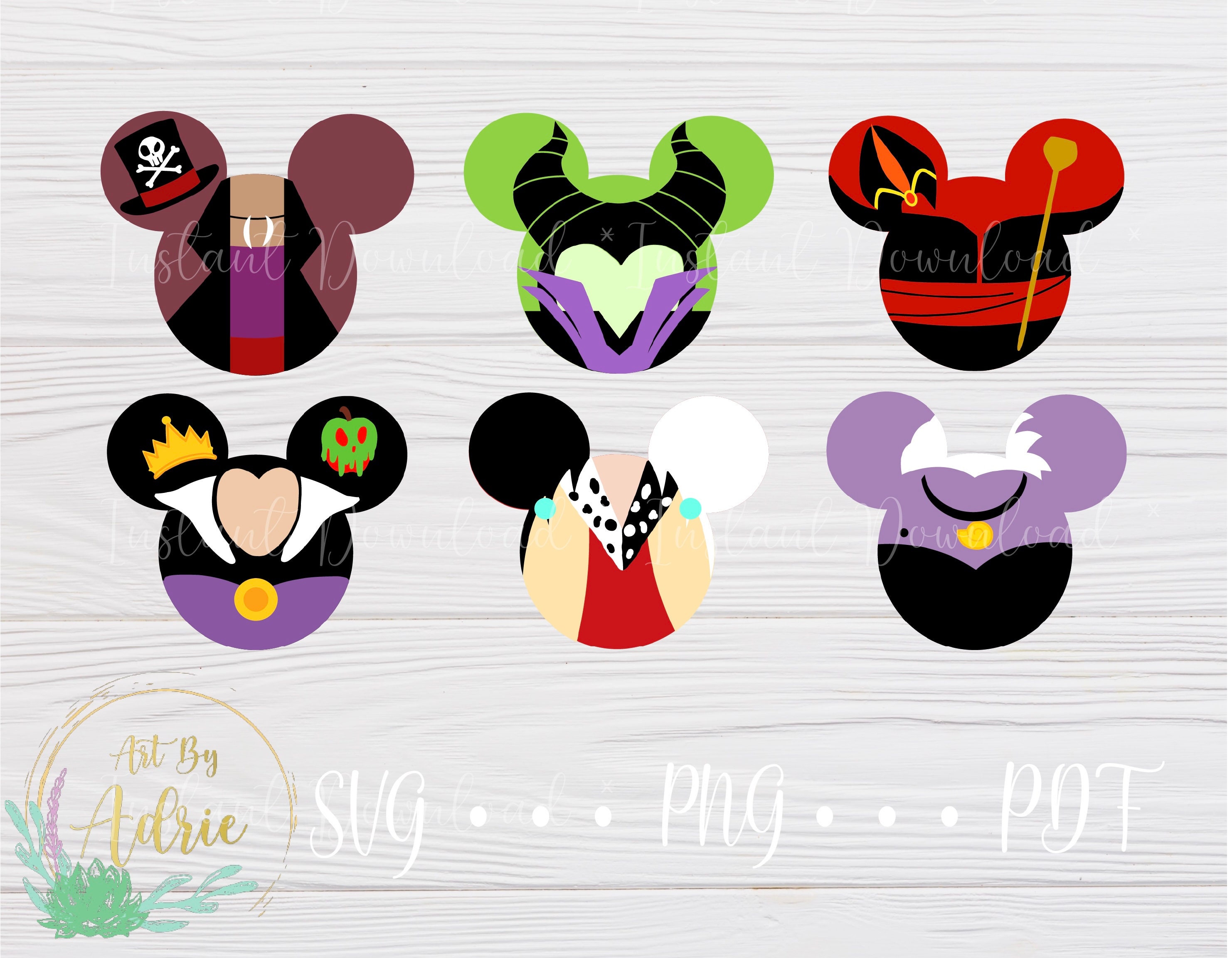 Mouse Shaped SVG Set | Villains Collection | Classic Villains | Digital ...