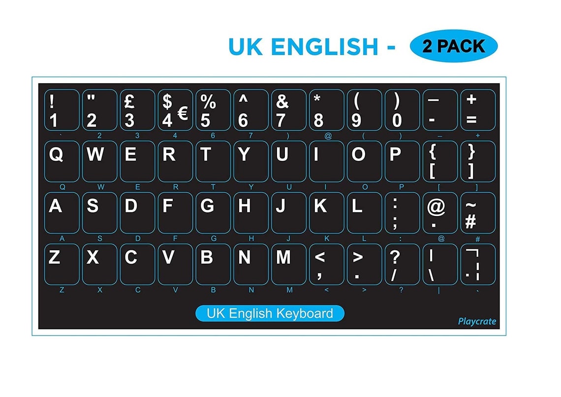 English UK Keyboard Replacement Stickers White on Black Any PC | Etsy UK