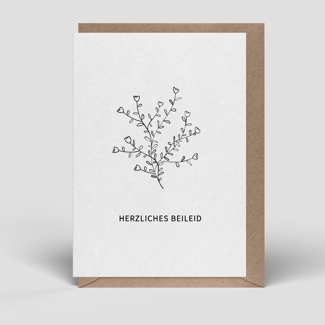 Sympathy Card Including Envelope - Fold-out Condolence Card ...