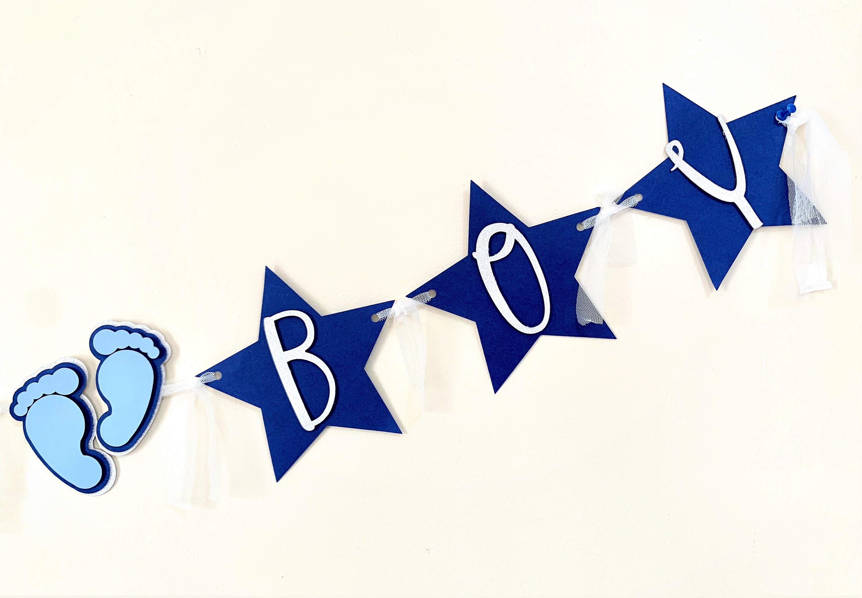 It's a Boy Banner / Blue Silver 3D Banner / Baby Shower Decorations ...