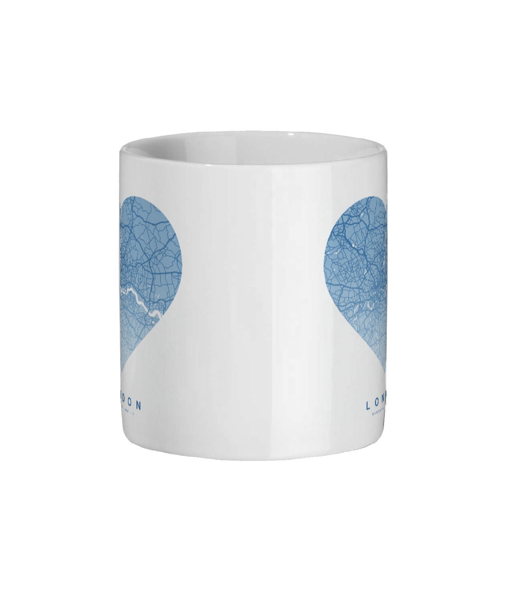 London City Map in Heart Shape Souvenir Mug or a Mug for All - Etsy