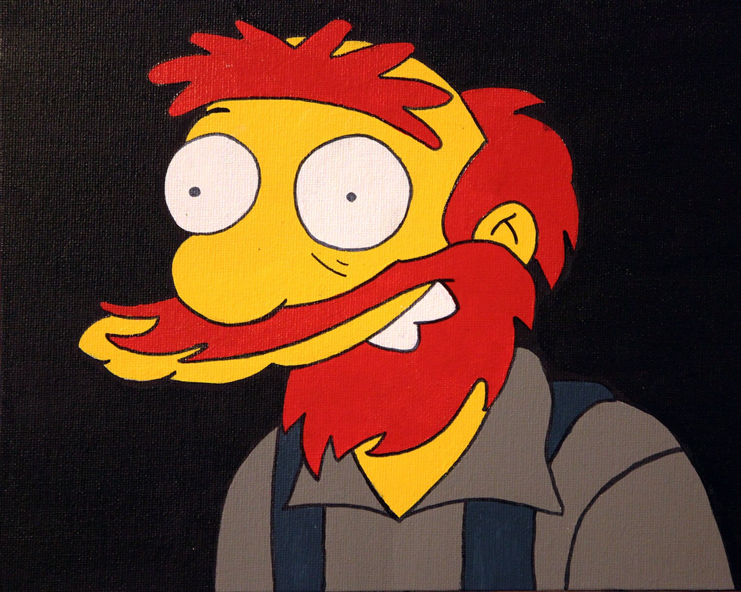 Alarmed Willie the Simpsons Acrylic Painting - Etsy