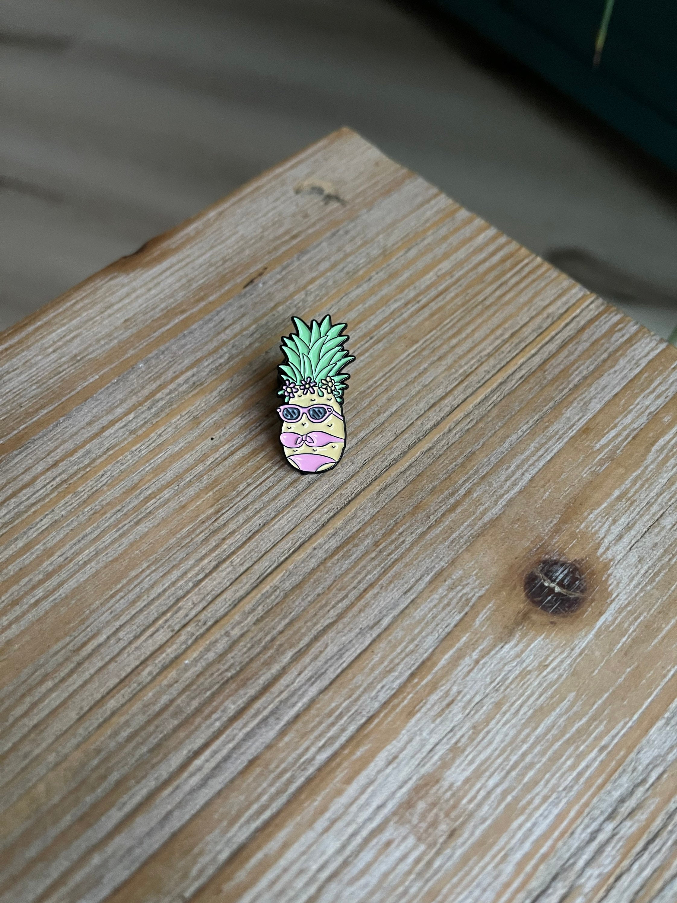 Pineapple in Bikini Enamel Pin - Etsy