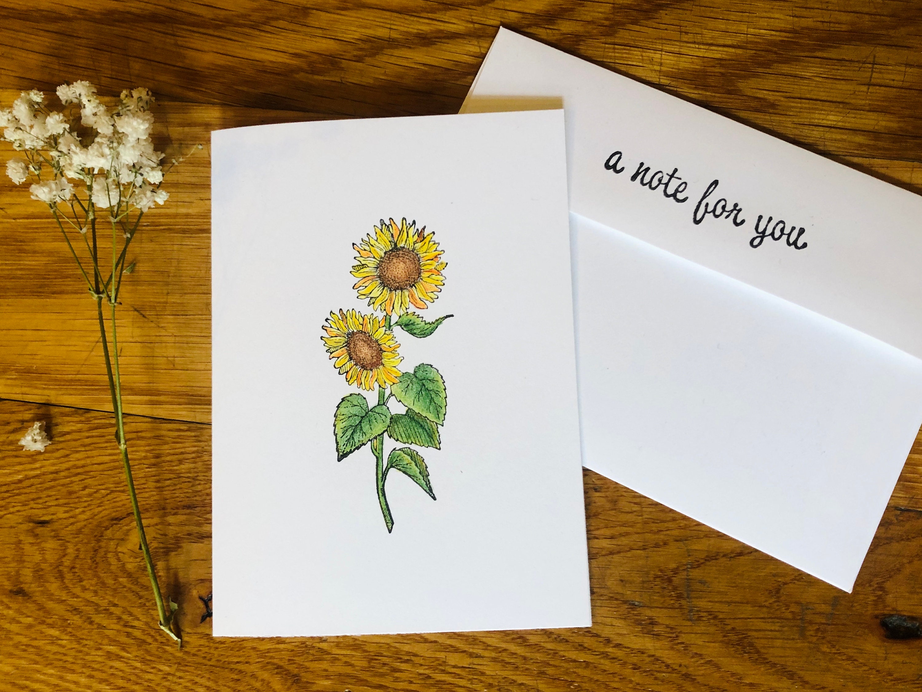 Sunflower Greeting Card - Etsy