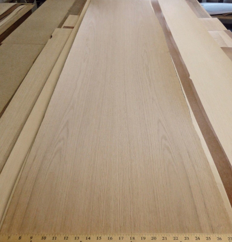 Red Oak Wood Veneer 21 X 95 With Phenolic Backer HPL Plastic Backer 1 ...