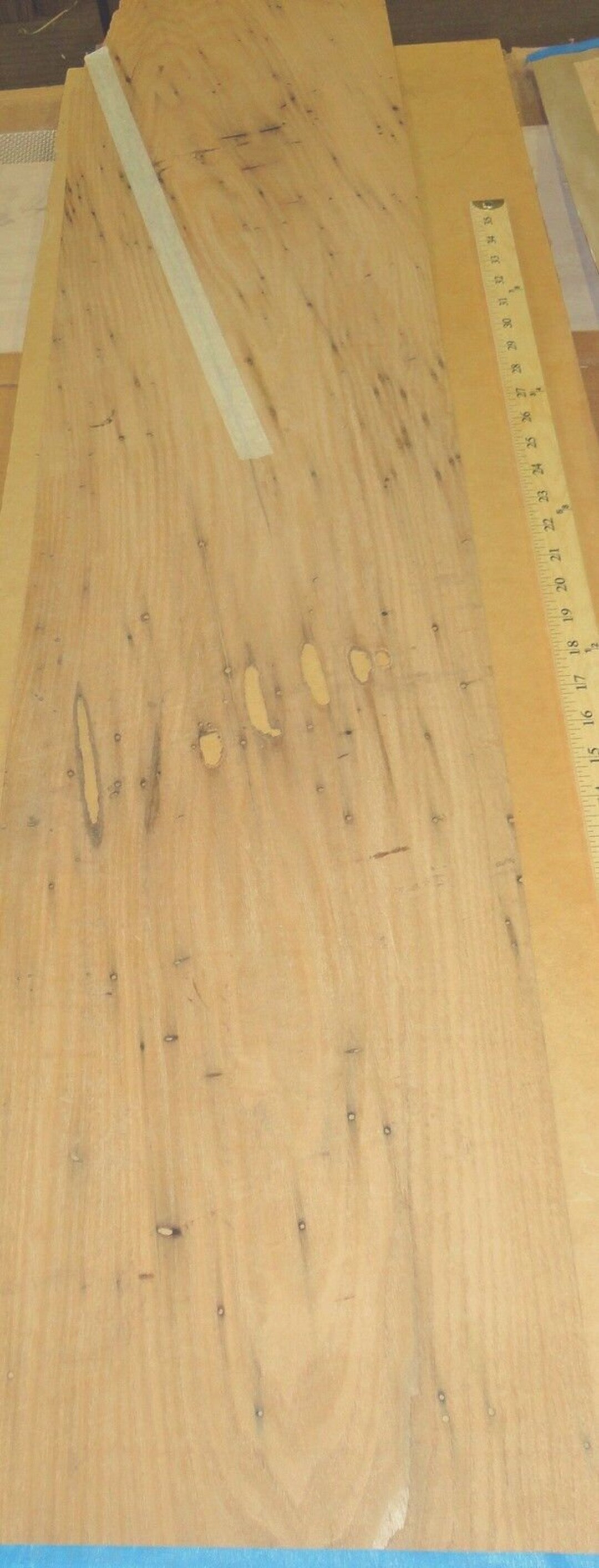 Wormy Chestnut Wood Veneer 10" X 55" Raw No Backing 1/32" Thickness "a ...