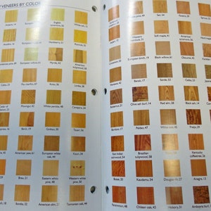 Wood Veneer Sample Species Color Picture Photo Guide 80 Pages With ...