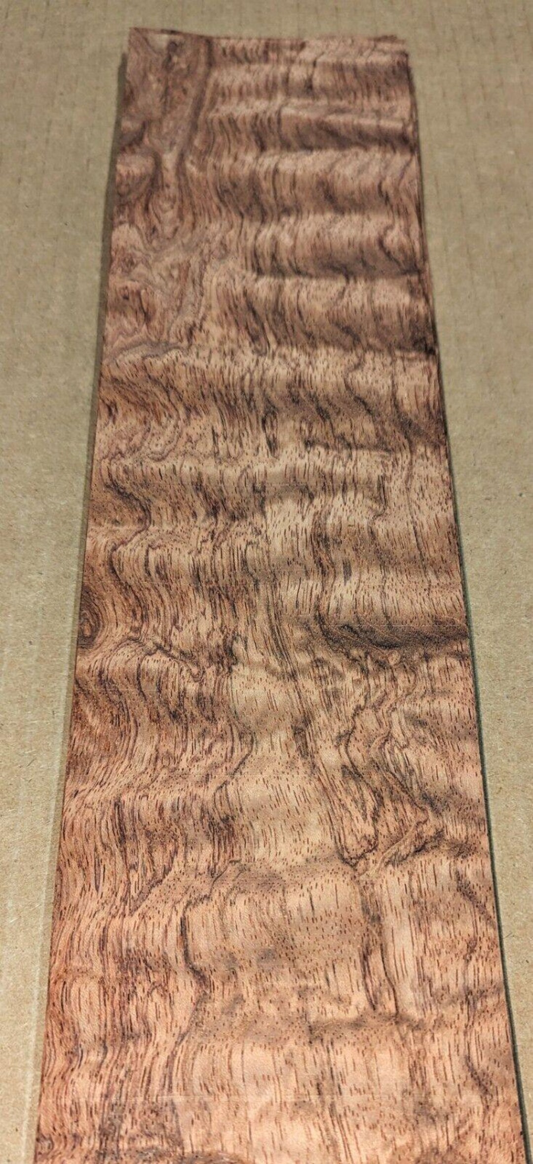 Bubinga Waterfall Figured Kewazinga Wood Veneer 4" X 17" Raw 1/42 ...