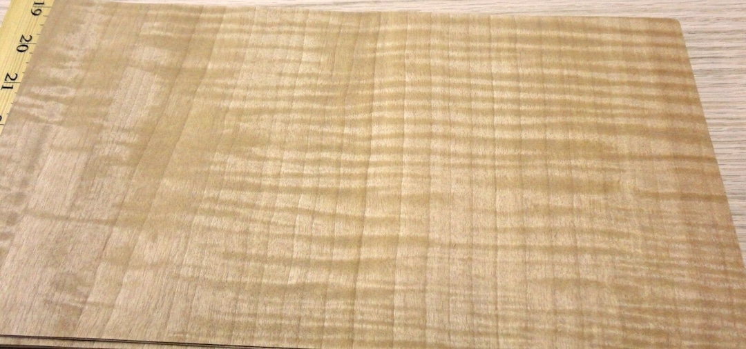 Anigrefigured Fiddleback Flame Wood Veneer 12" X 7" Raw No Backing 1/42 ...