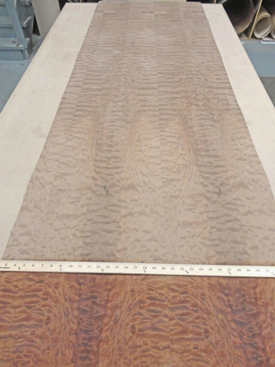 Makore Pommele Quilted Figured Wood Veneer 32" X 106" With Paper Backer ...
