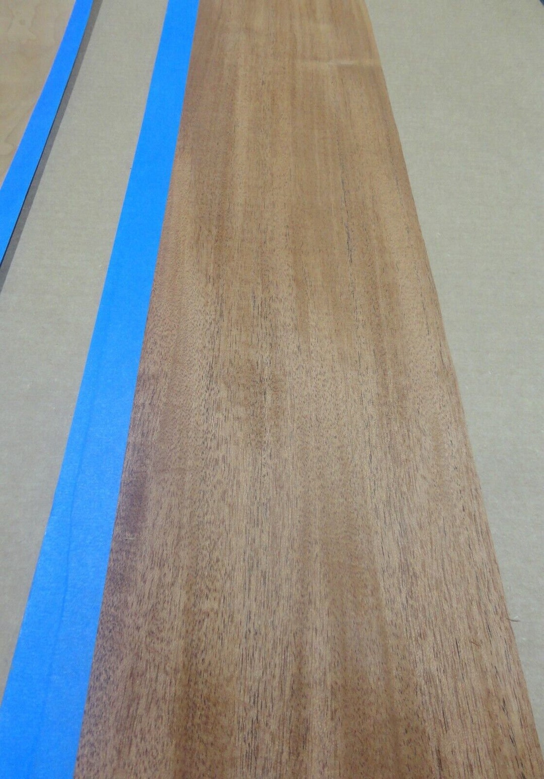 Mahogany Sapele Ribbon African Wood Veneer 8" X 53" Raw No Backing 1/42 ...