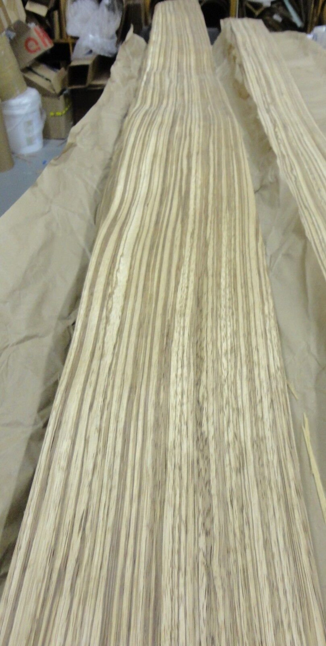 Zebrawood Wood Veneer 6" X 97" Raw No Backing 1/42" Thickness Zebrano Q ...